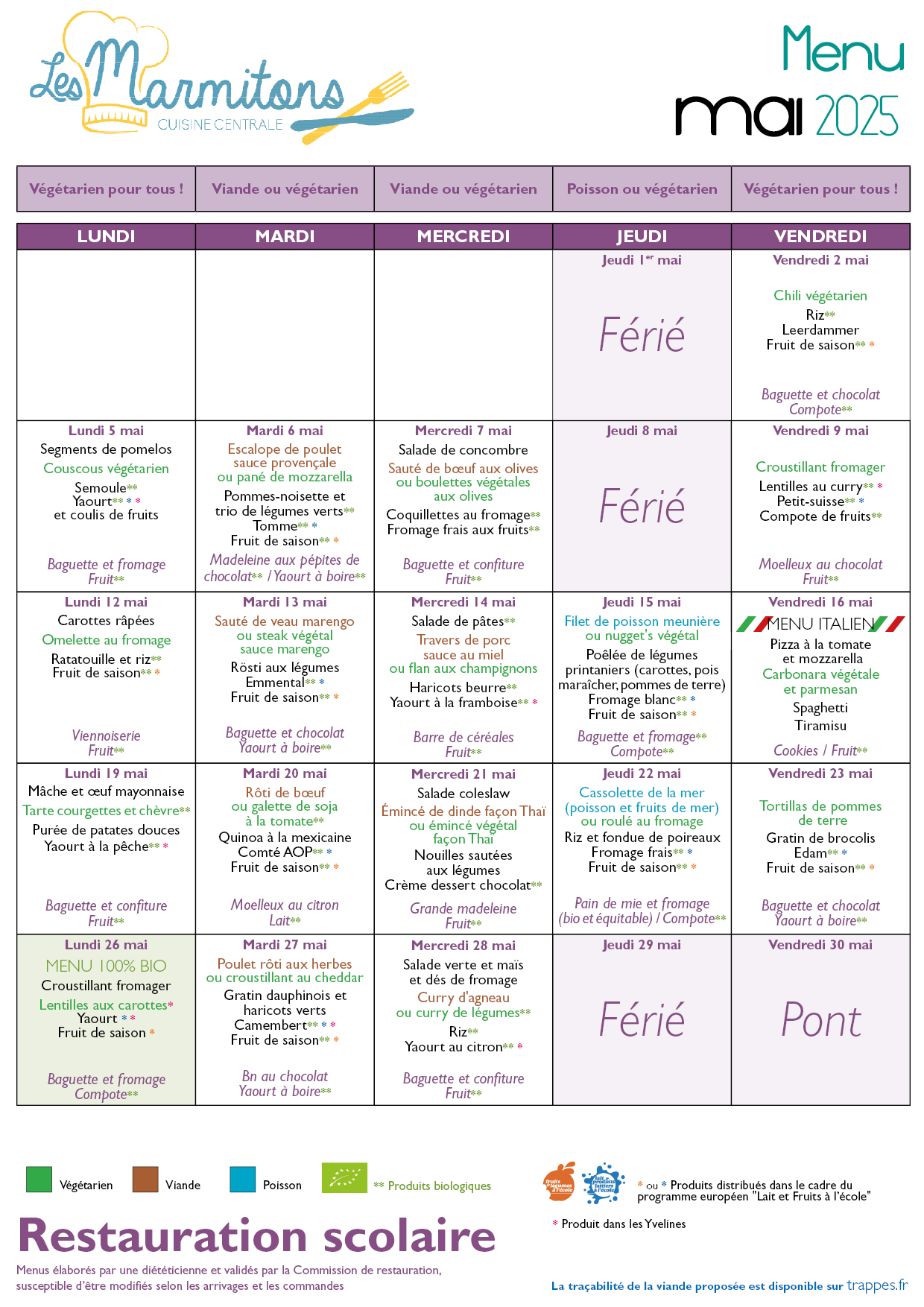 Restauration scolaire : menus, cuisine centrale et services aux ...